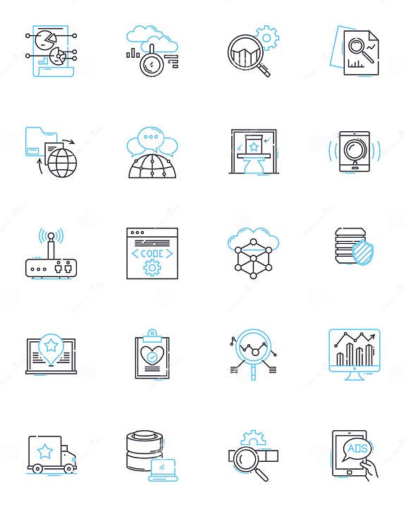 Financial Forecasting Linear Icons Set. Projections, Analytics ...