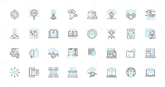 Financial Forecasting Linear Icons Set. Projections, Analytics ...