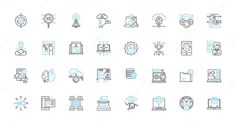 Financial Forecasting Linear Icons Set. Projections, Analytics ...