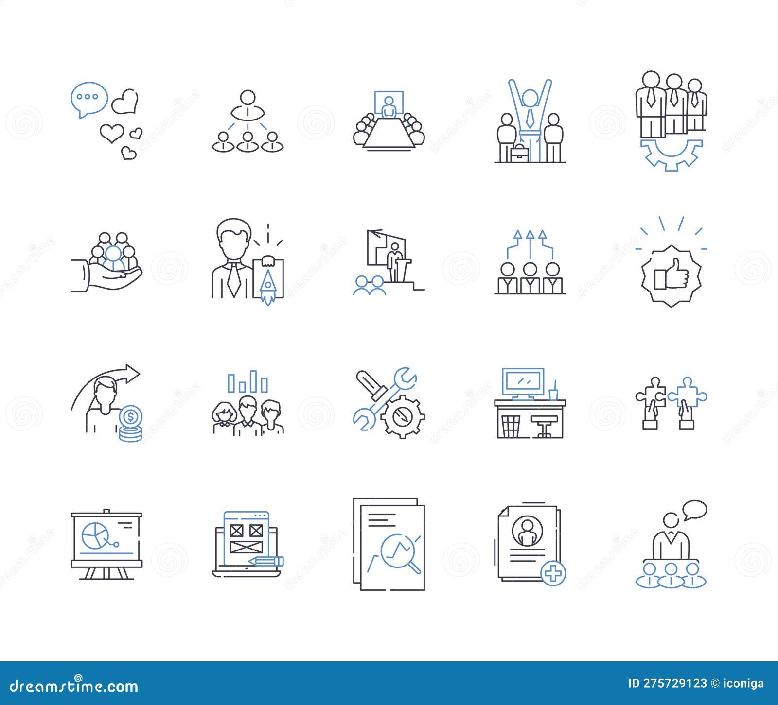 Financial Forecasting Linear Icons Set. Projection, Budgeting, Trending ...