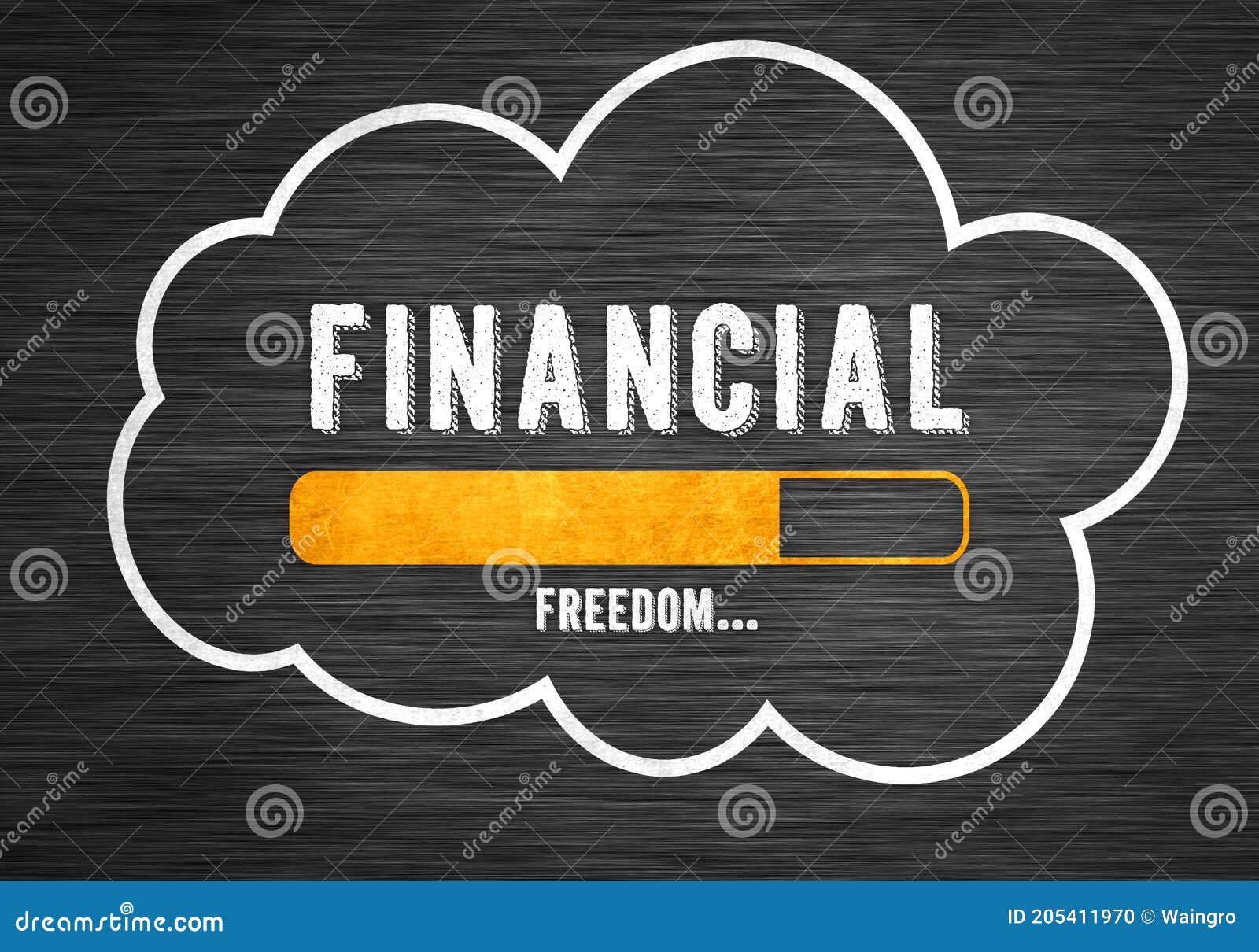 Financial Freedom Loading Bar Progress Stock Photo - Image of good ...