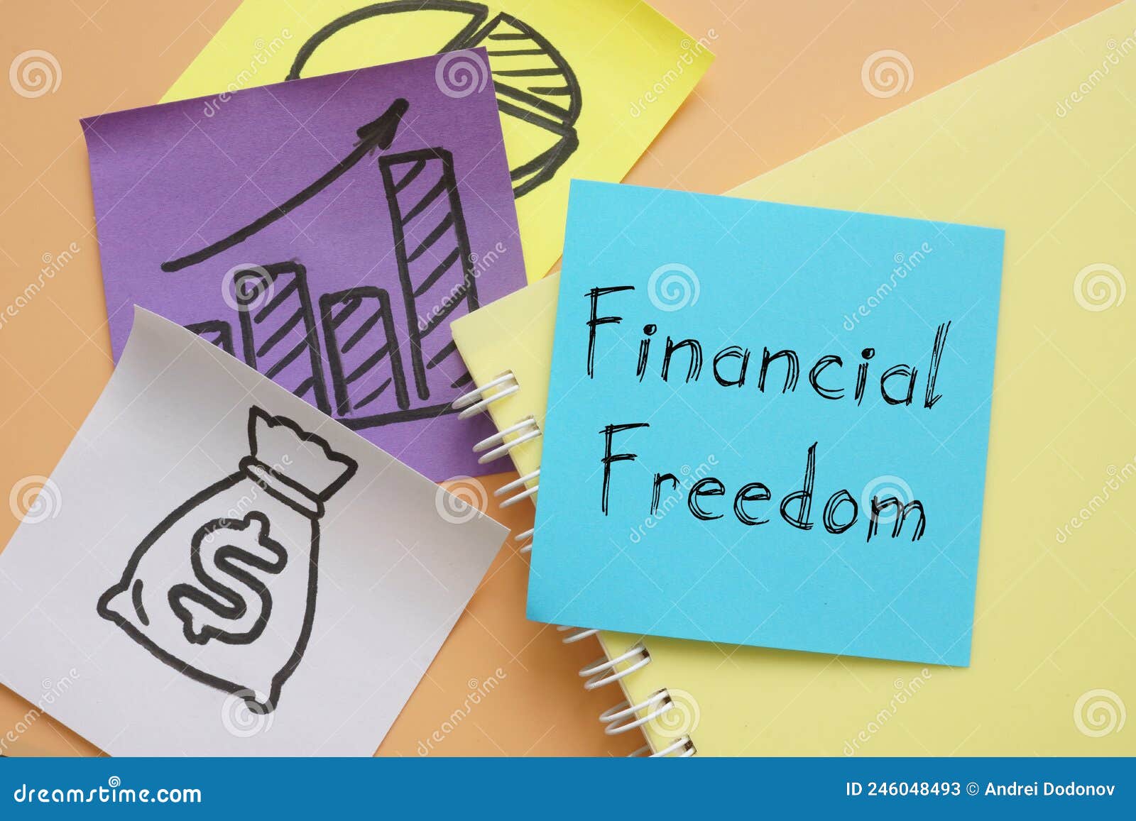 Financial Freedom is Shown Using the Text Stock Image - Image of ...