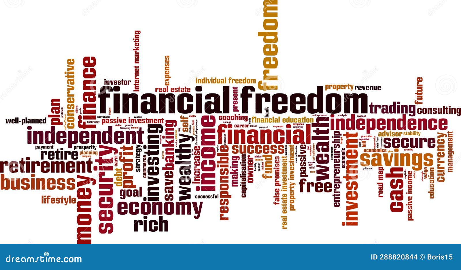 Financial Freedom Word Cloud Stock Illustration - Illustration of ...