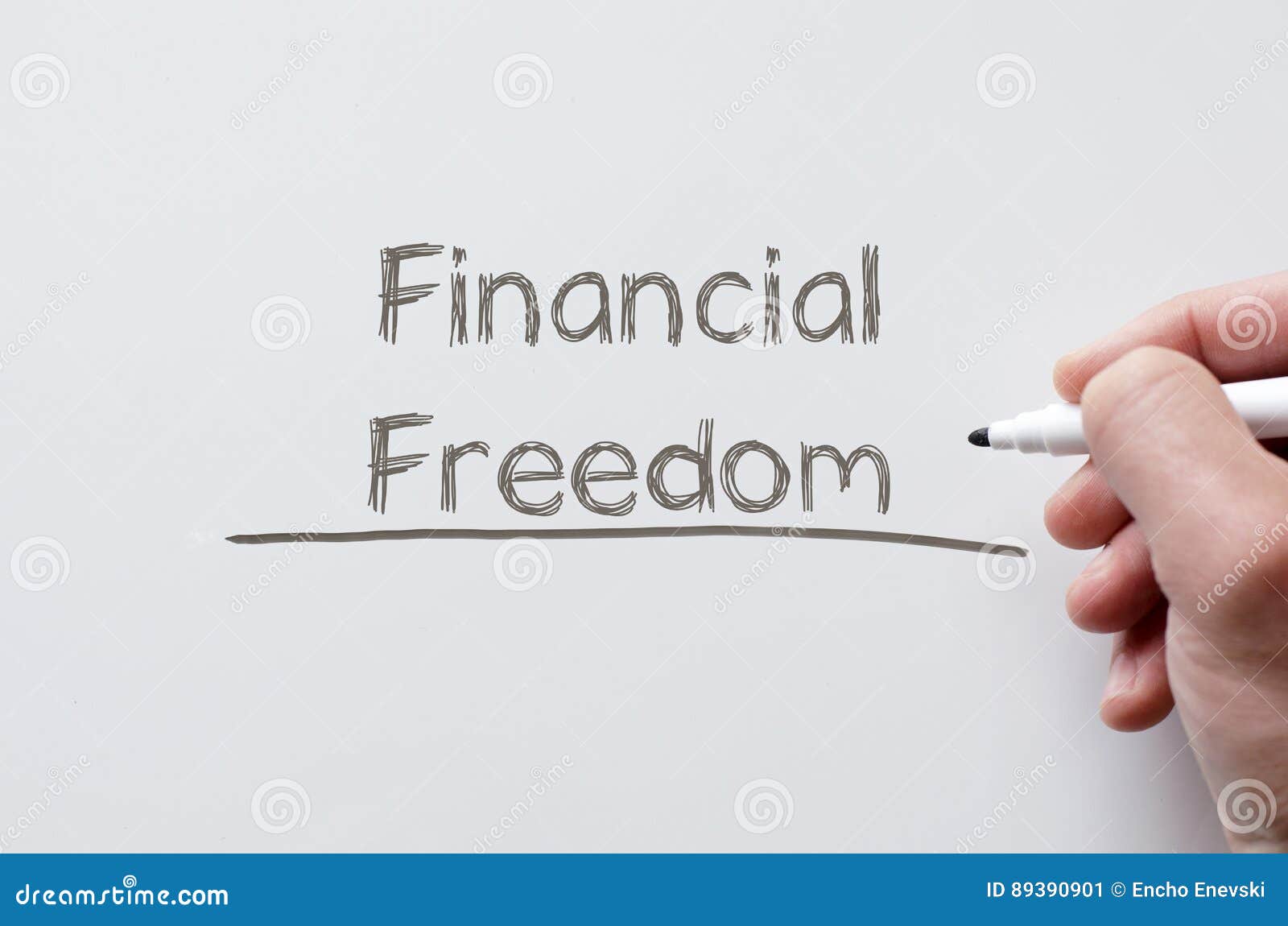 Financial Freedom Written on Whiteboard Stock Image - Image of exit ...