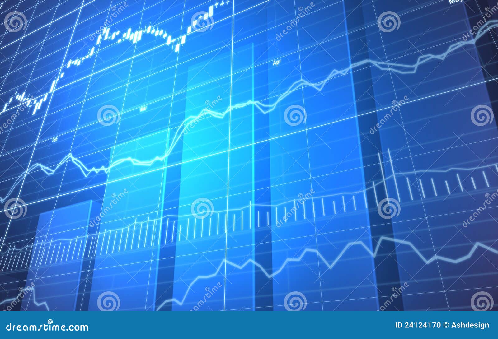 Financial Graph with Bars stock illustration. Illustration of growth ...