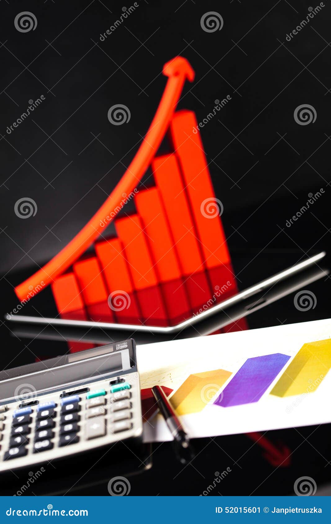 Financial Graph, Calculator and Chart Stock Image - Image of money ...