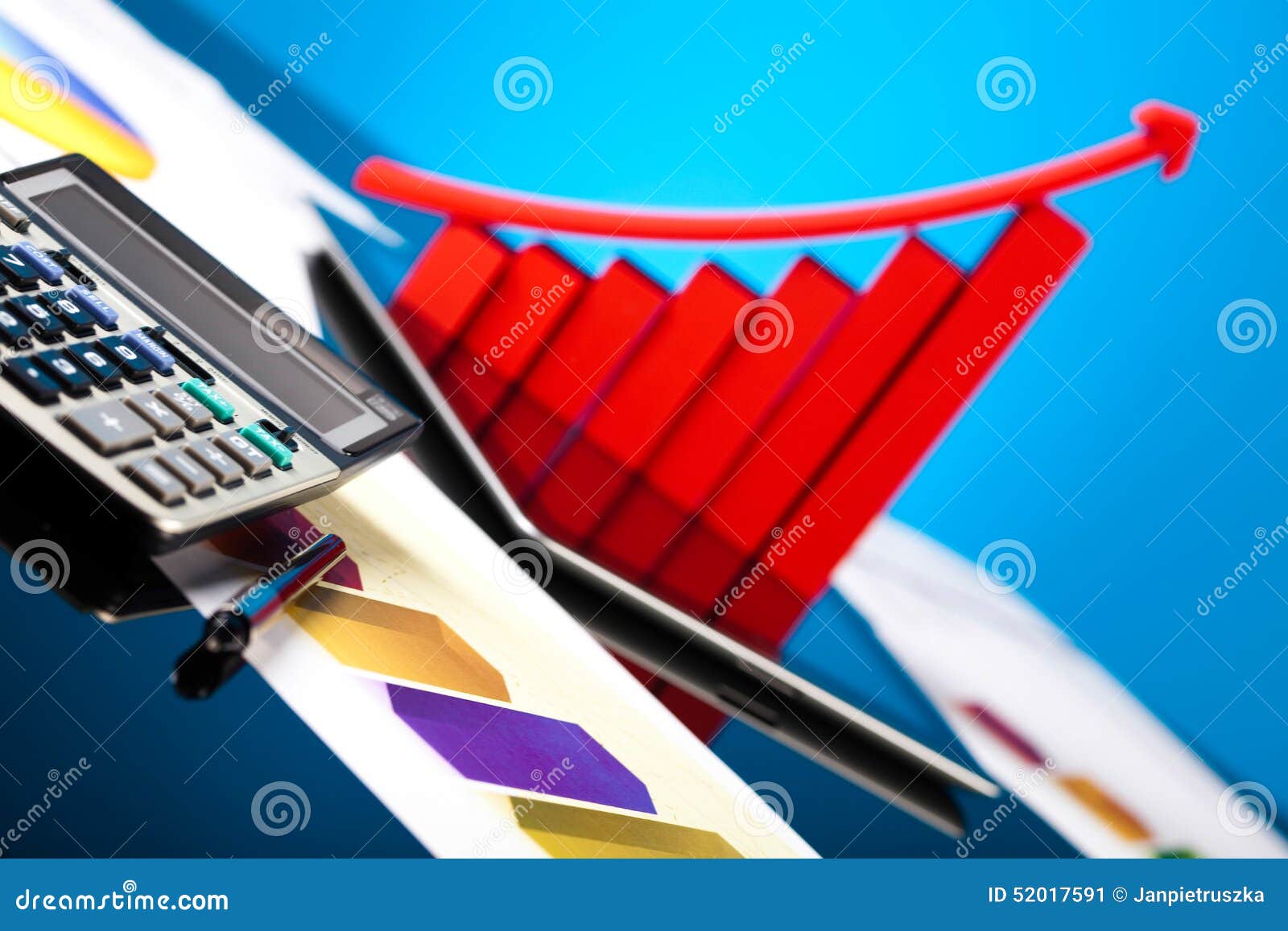Financial Graph, Calculator and Chart Stock Image - Image of computer ...