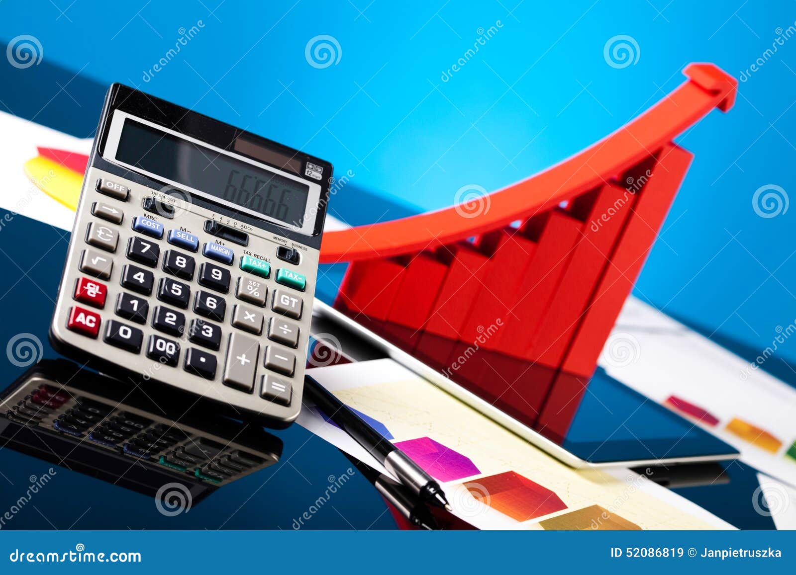 Financial Graph, Calculator and Chart Stock Image - Image of marketing ...