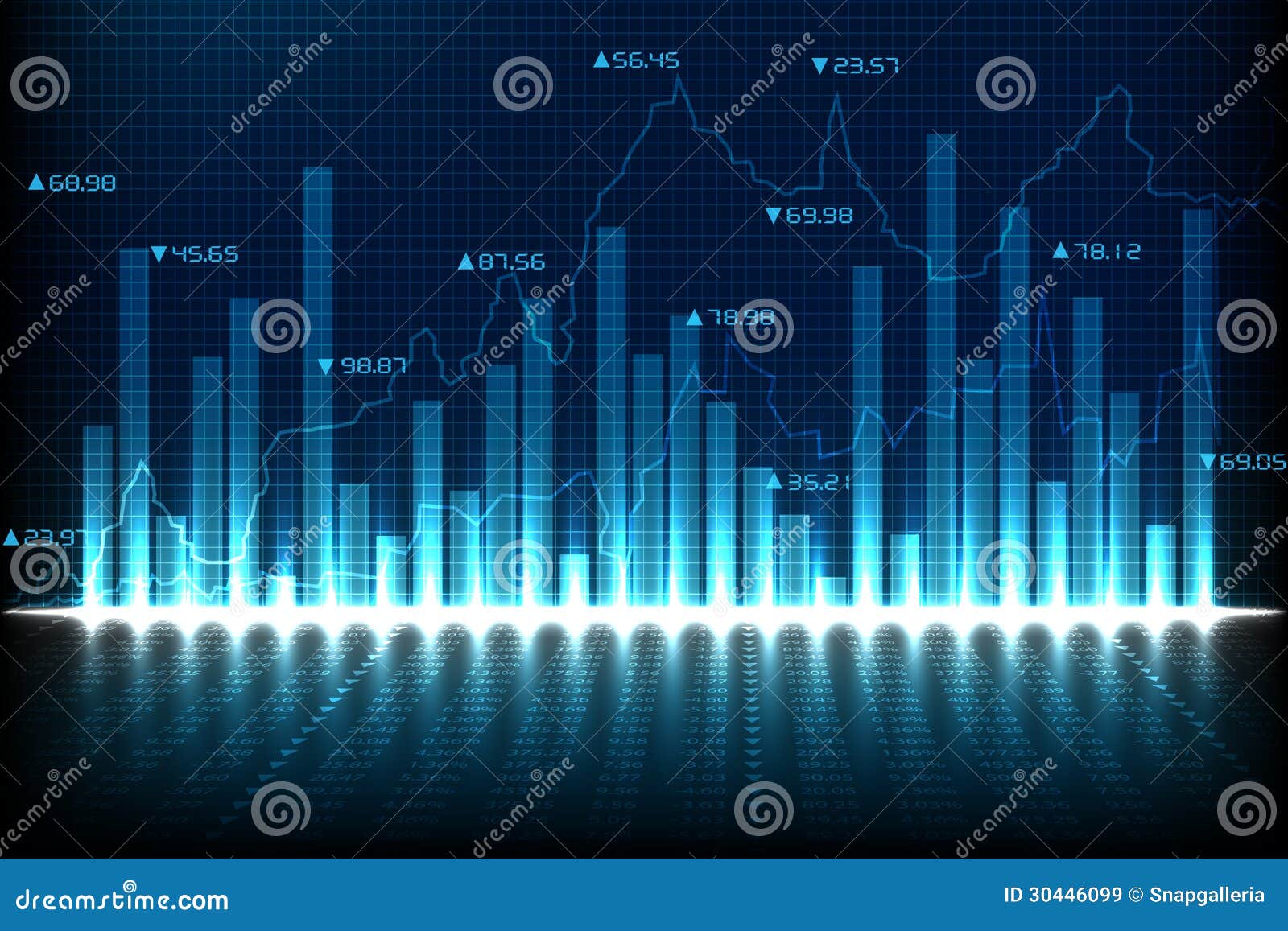 Financial Graph Chart stock vector. Illustration of inflation - 30446099