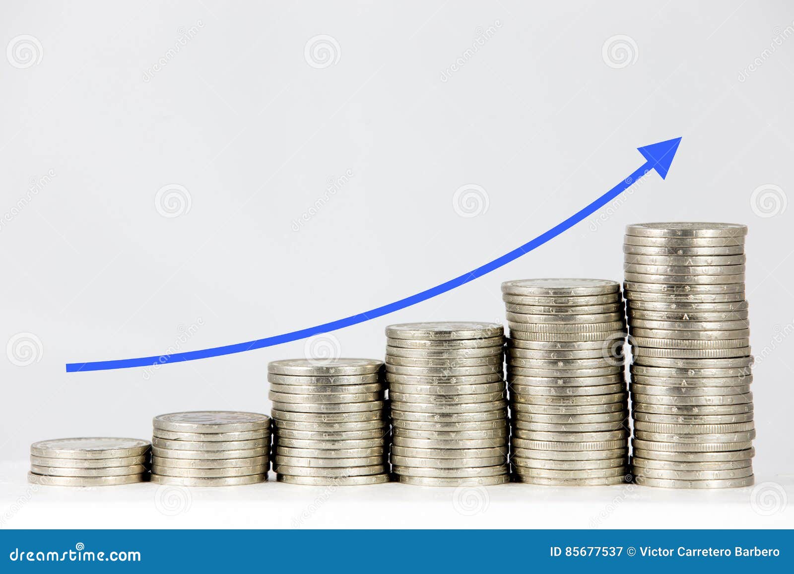Financial graph with coins stock image. Image of currency - 85677537