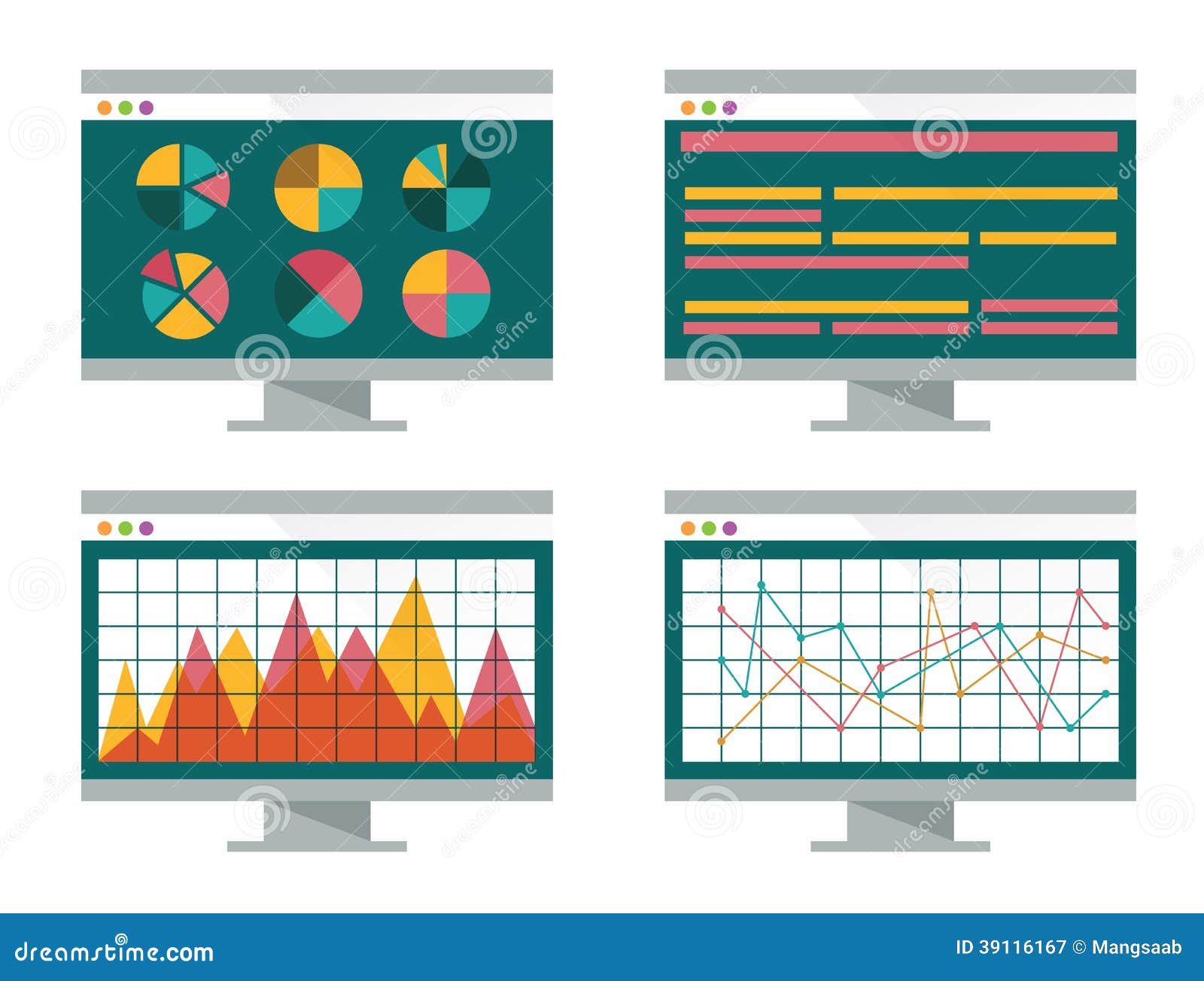 Financial Graph on Computer Screen. Stock Vector - Illustration of ...