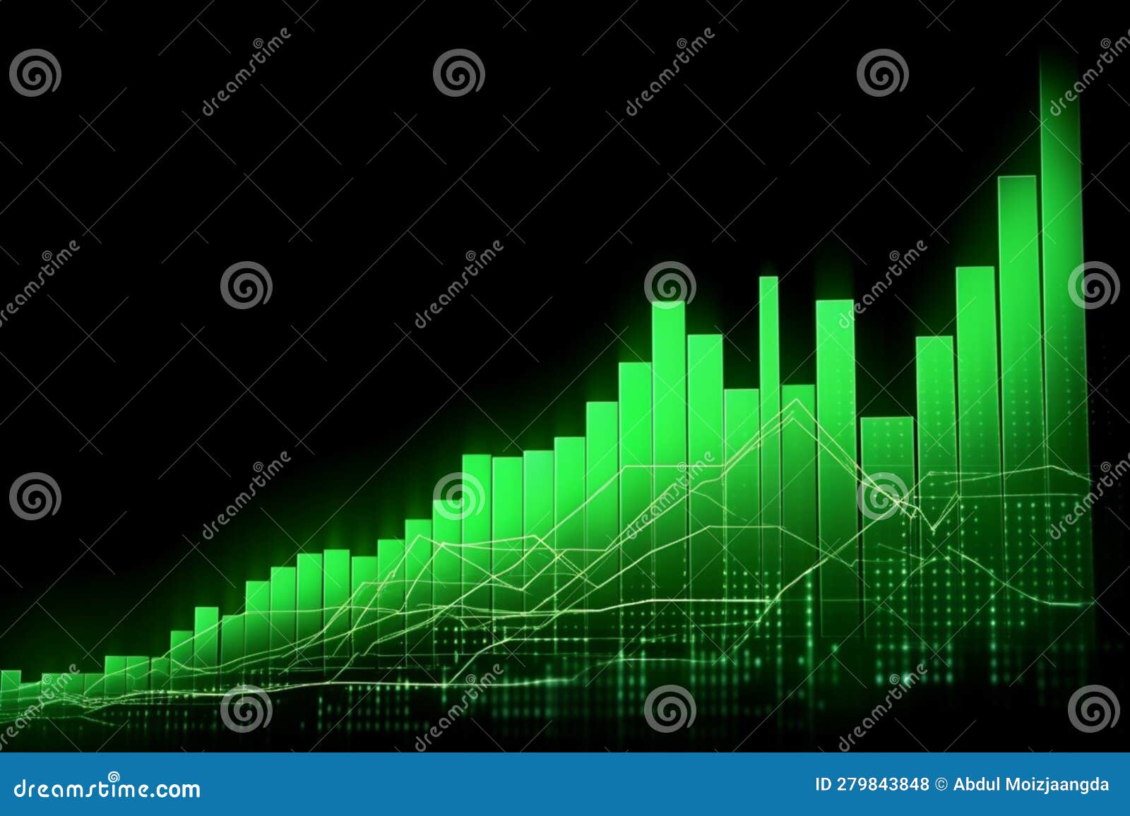 Financial Graph with Green Hue Indicates Upward Movement Stock ...