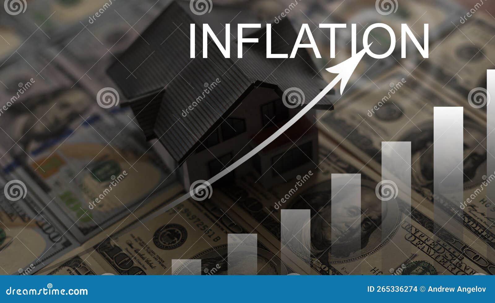Financial Graph Inflation 2023 and Dollars Stock Photo - Image of ...