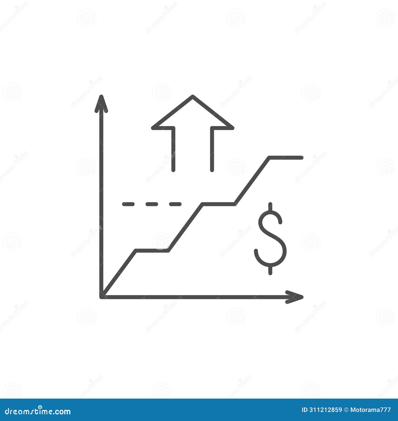 Financial Graph Line Outline Icon Stock Vector - Illustration of ...