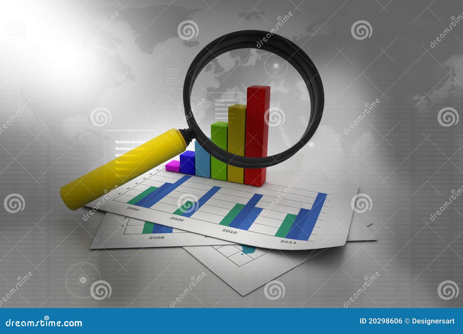 Financial Graph and Magnifying Glass Stock Illustration - Illustration ... Financial Graph and Magnifying Glass Stock Illustration - Illustration ...
