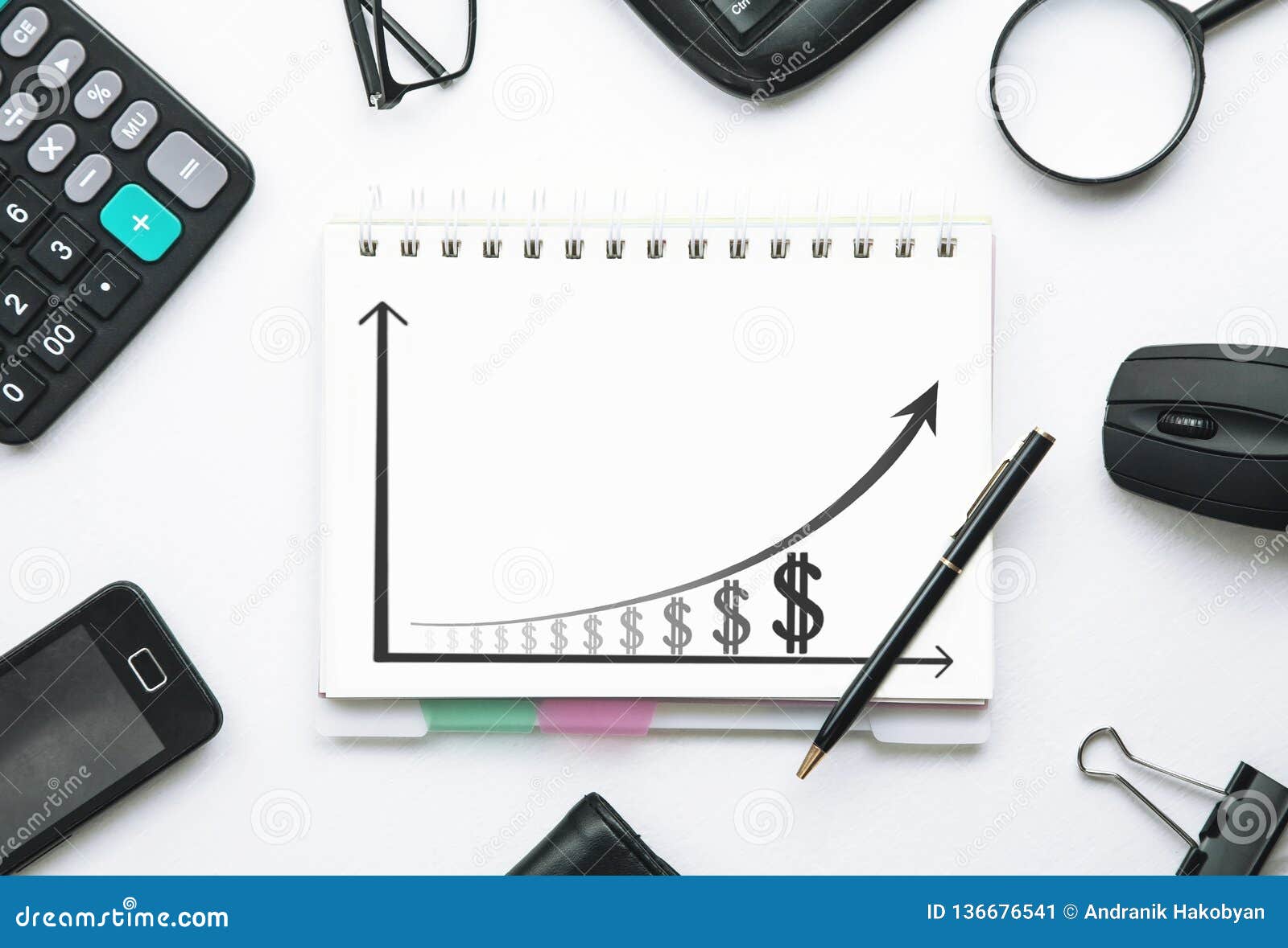 Financial Graph on Notepad. Business Concept Stock Image - Image of ...