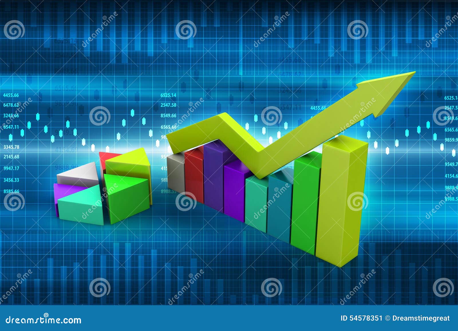 Financial graph in success stock illustration. Illustration of sales ...
