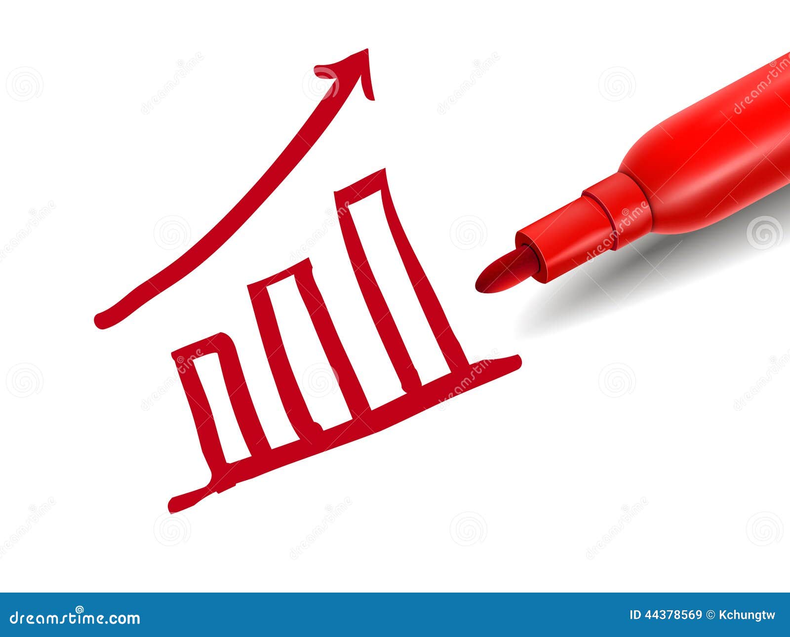 Financial Graphic with a Red Marker Stock Vector - Illustration of ...