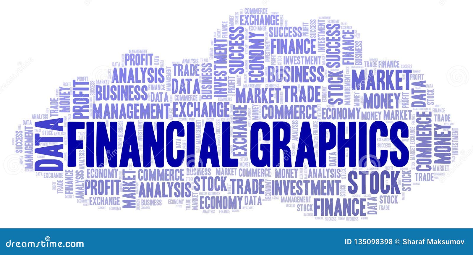 Financial Graphics Word Cloud Stock Illustration - Illustration of font ...