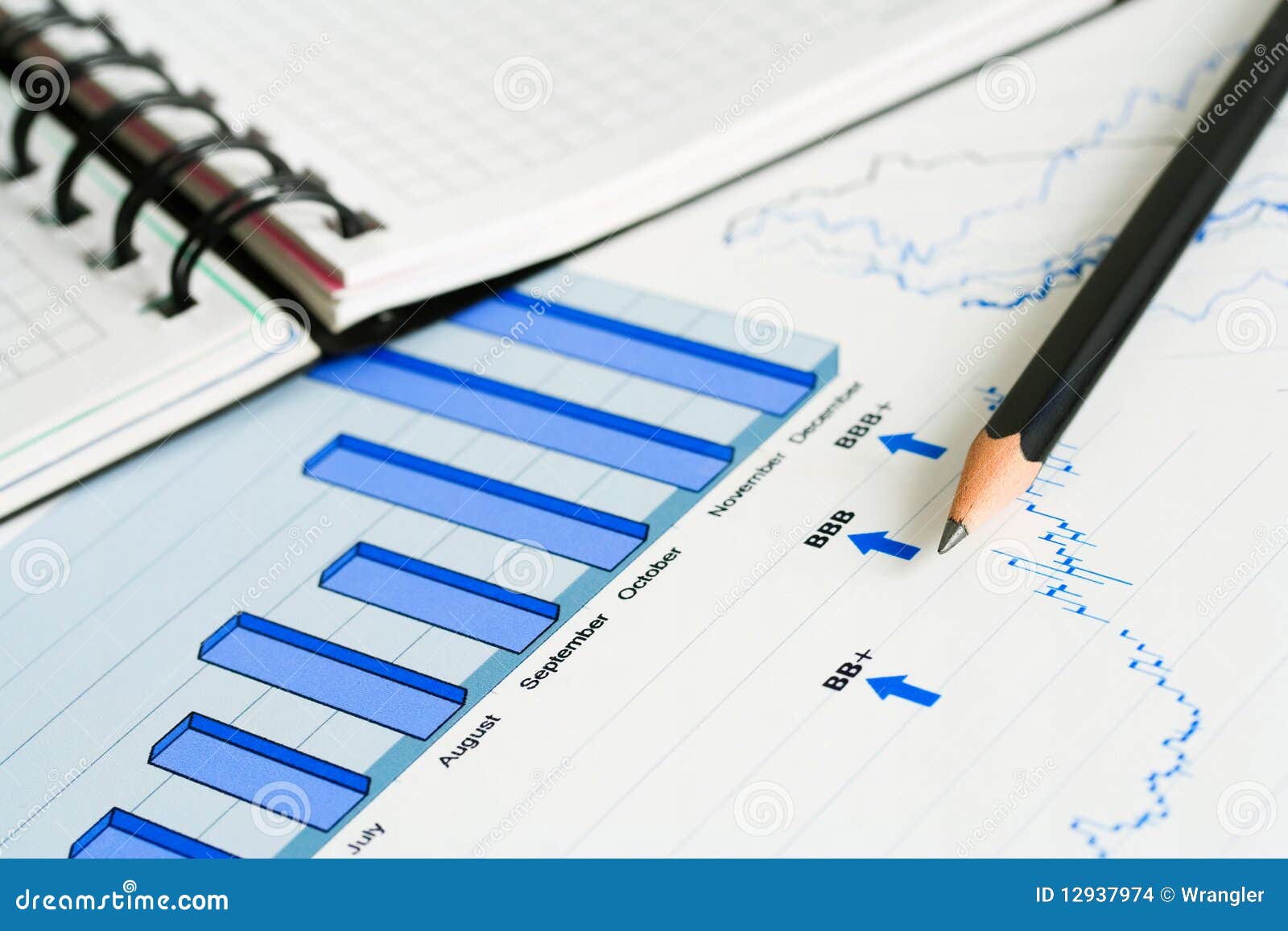 Financial Graphs Analysis and Accounting Stock Photo - Image of ...