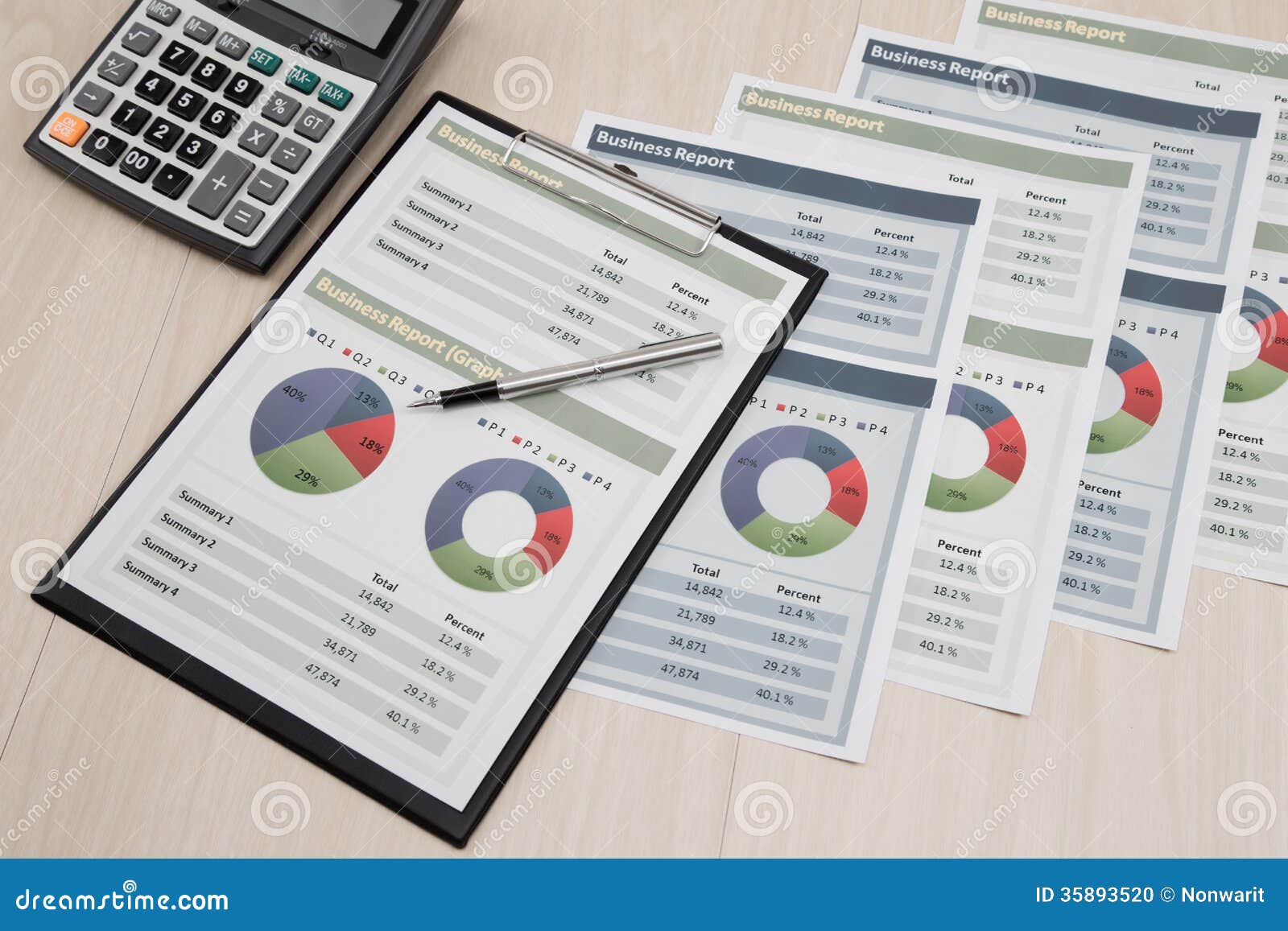 Financial Graphs and Charts Stock Photo - Image of annual, calculator ...