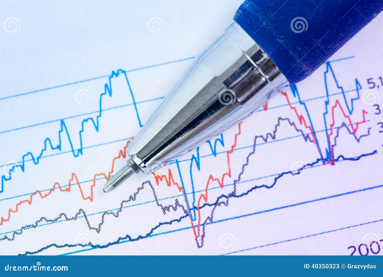 Financial graphs and pen stock image. Image of finance - 40350323