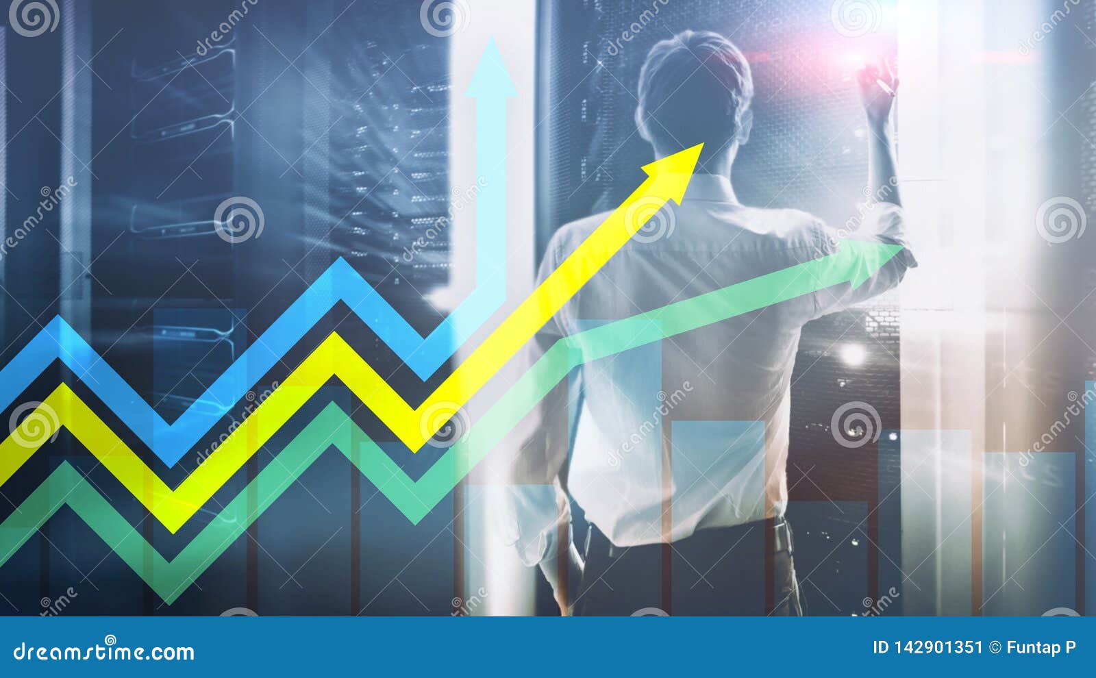 Financial Growth Arrows Graph. Investment and Trading Concept. Stock ...