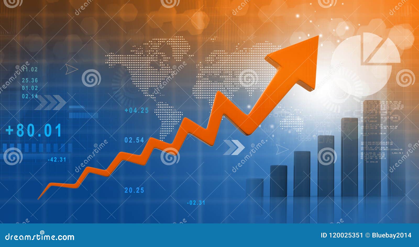 Financial growth chart stock illustration. Illustration of market ...