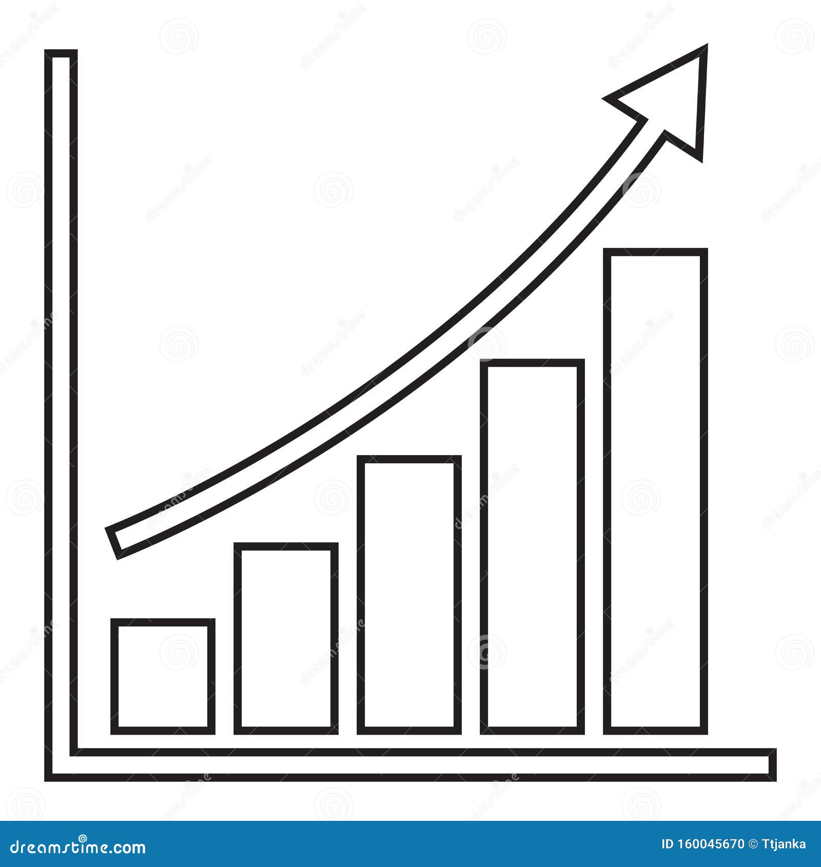 Financial Growth Chart with Trend Line Graph. Bar Chart Stock Vector ...