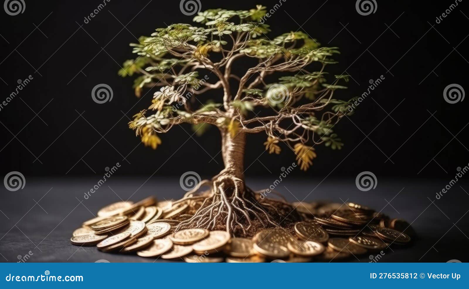 Financial Growth Concept of a Money Tree. Generative AI Stock ...