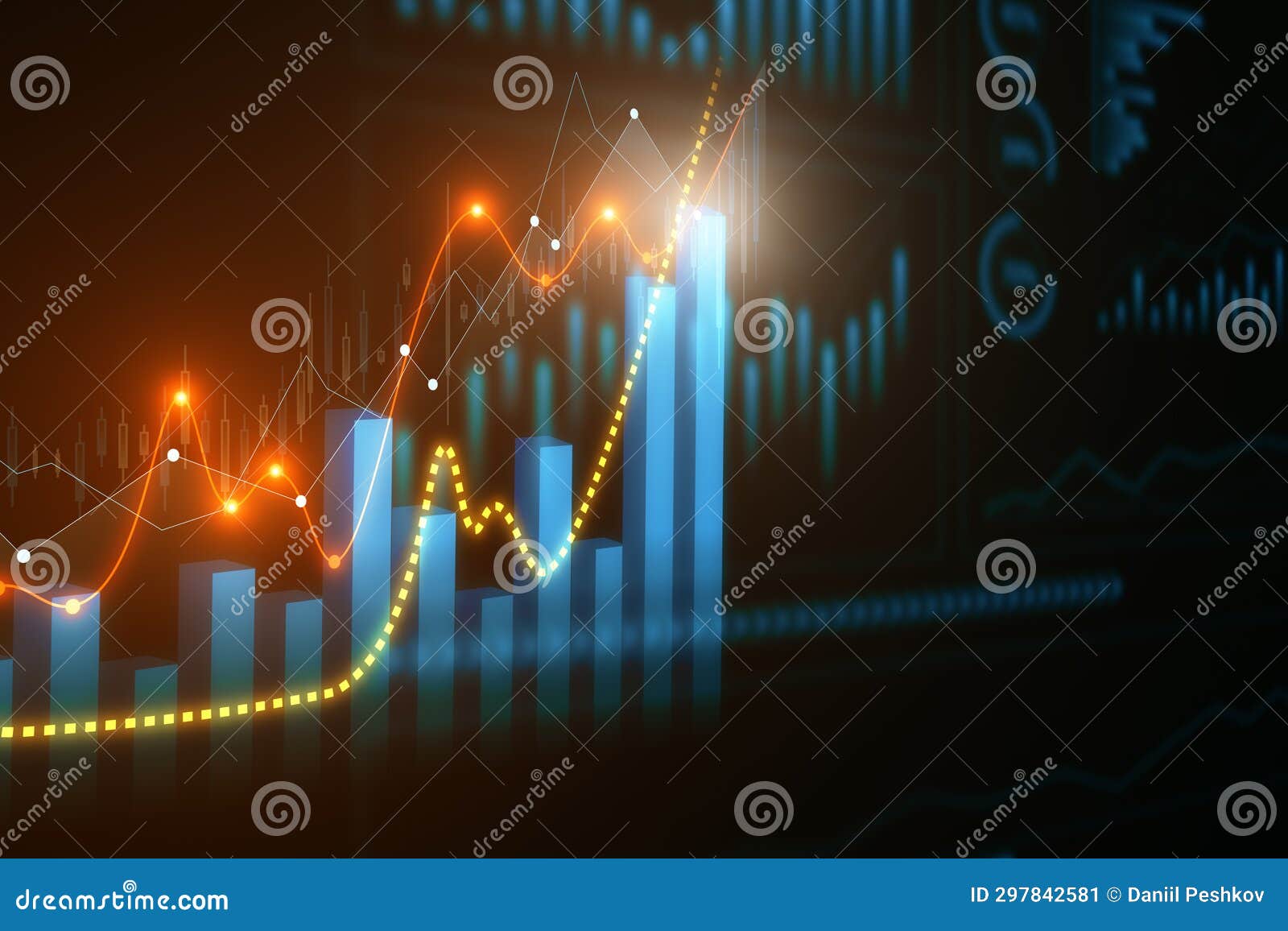 Financial Growth Concept with Rising Bar Graph. Stock Illustration ...
