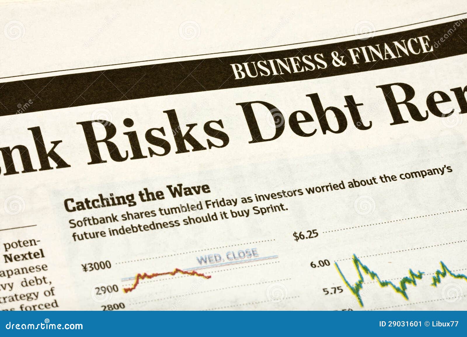 Financial Headline in the Newspaper Stock Image - Image of funds ...
