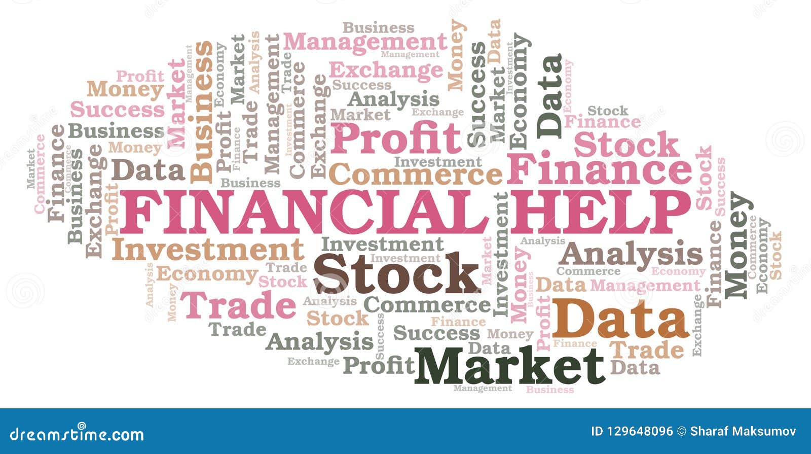 Financial Help word cloud. stock illustration. Illustration of business ...
