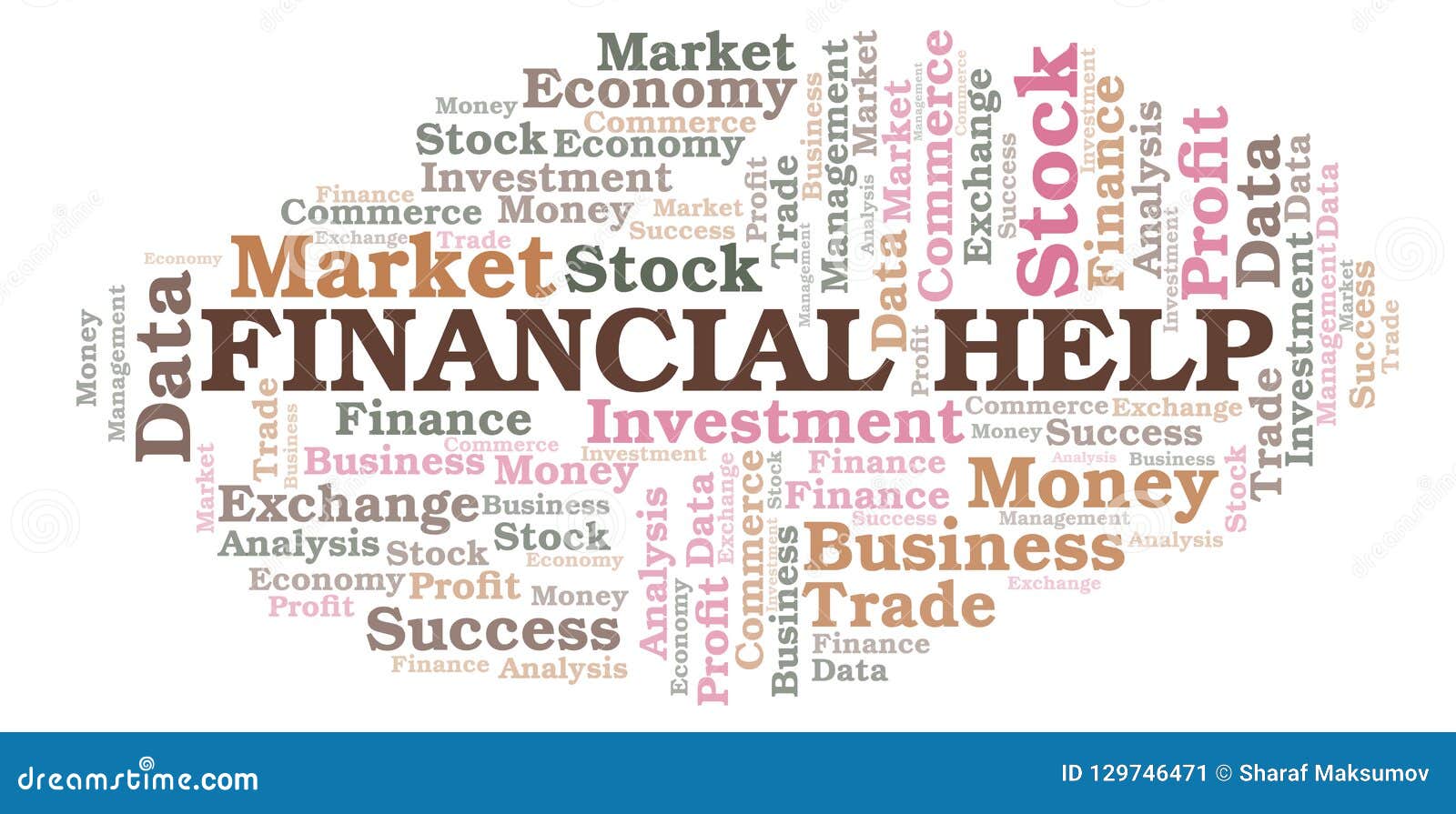 Financial Help word cloud. stock illustration. Illustration of colors ...