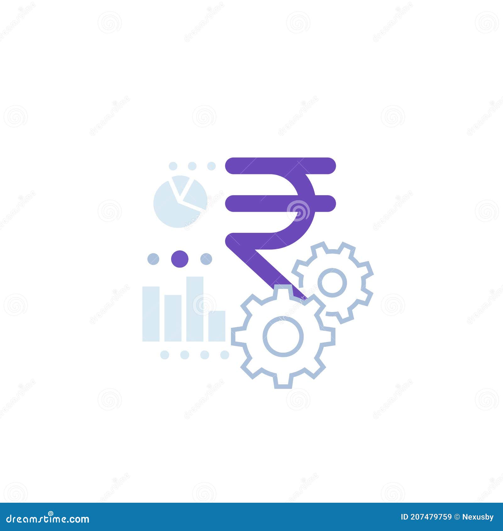Financial Icon with Indian Rupee Stock Vector - Illustration of concept ...