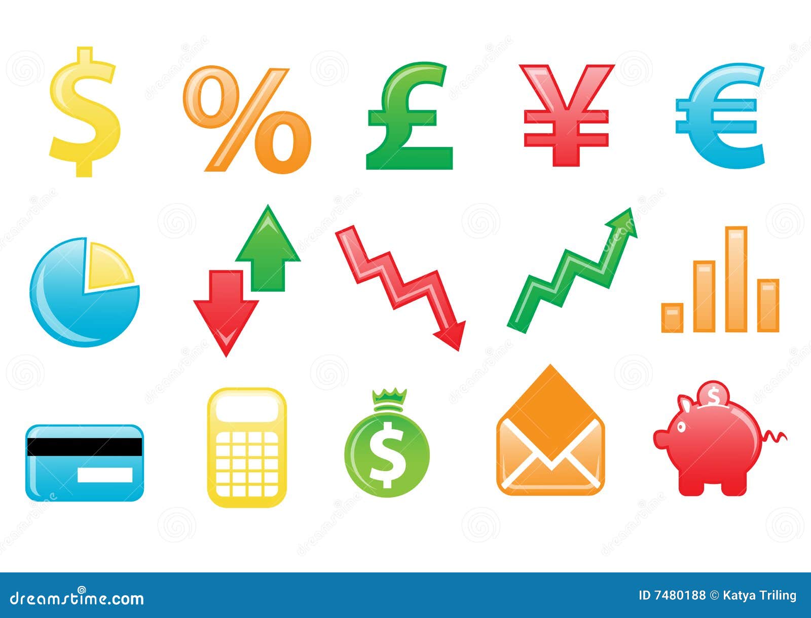 Financial icons stock vector. Illustration of element - 7480188