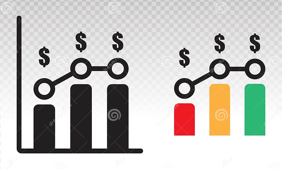 Financial Income / Earnings Analytics Graph or Chart Vector Flat Icon ...