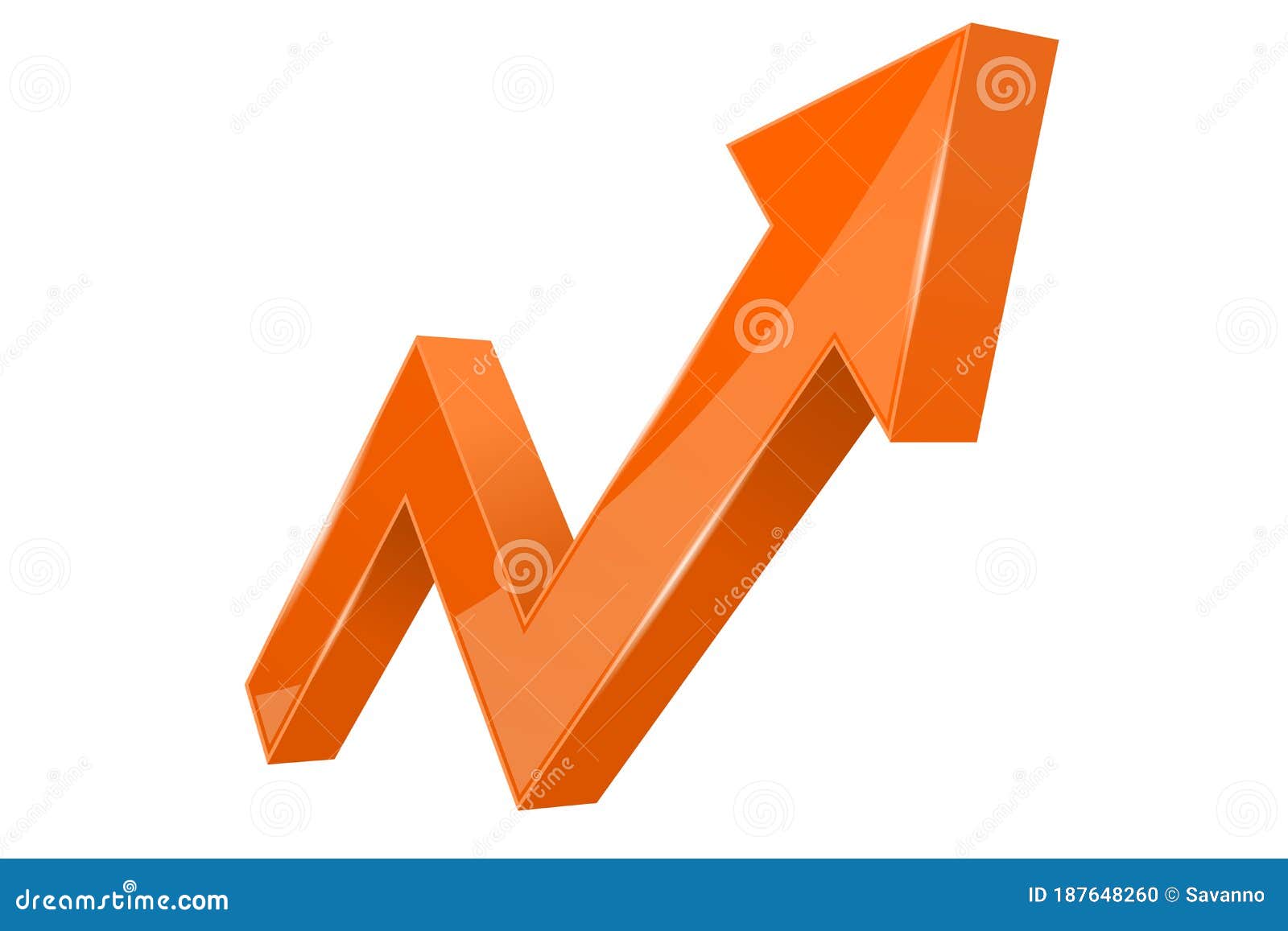 Financial Indication Arrow. Up Orange 3d Graph Stock Vector ...