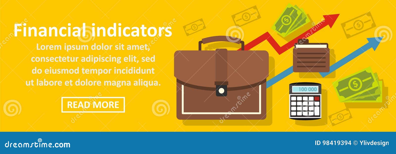 Financial Indicators Banner Horizontal Concept Stock Vector ...