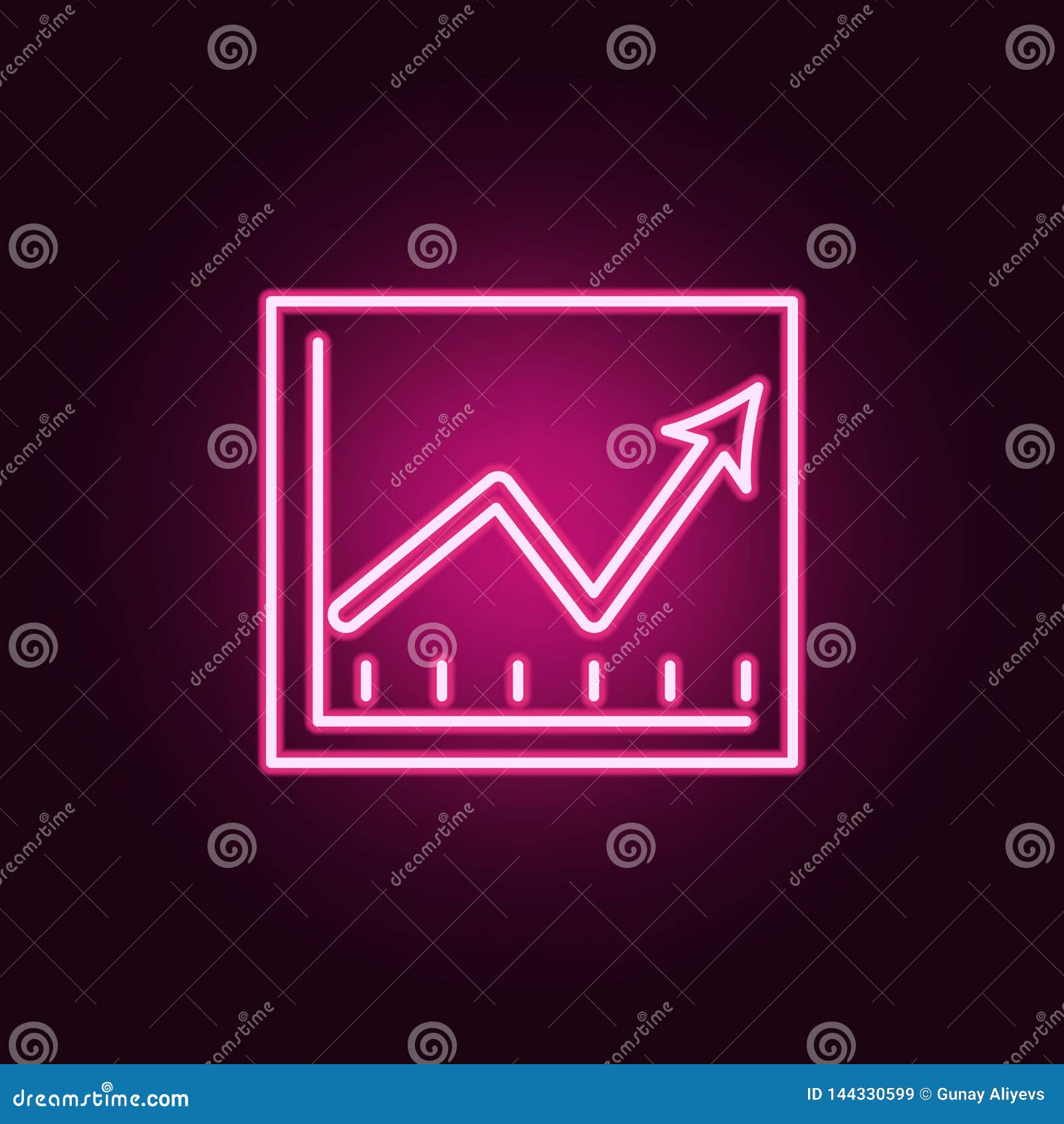 Financial Indicators in Chart Neon Icon. Elements of Banking Set Stock ...