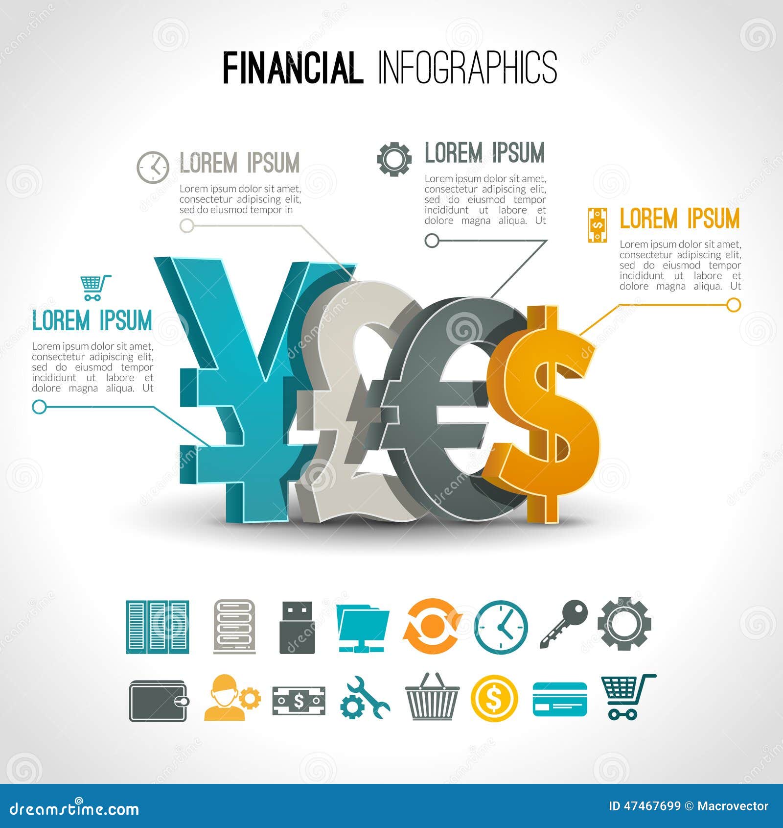Financial infographic set stock vector. Illustration of cooperation ...