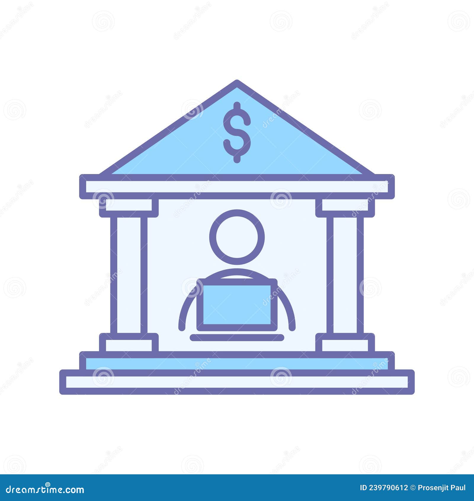 Financial Institution Bank Icon Stock Vector - Illustration of ...