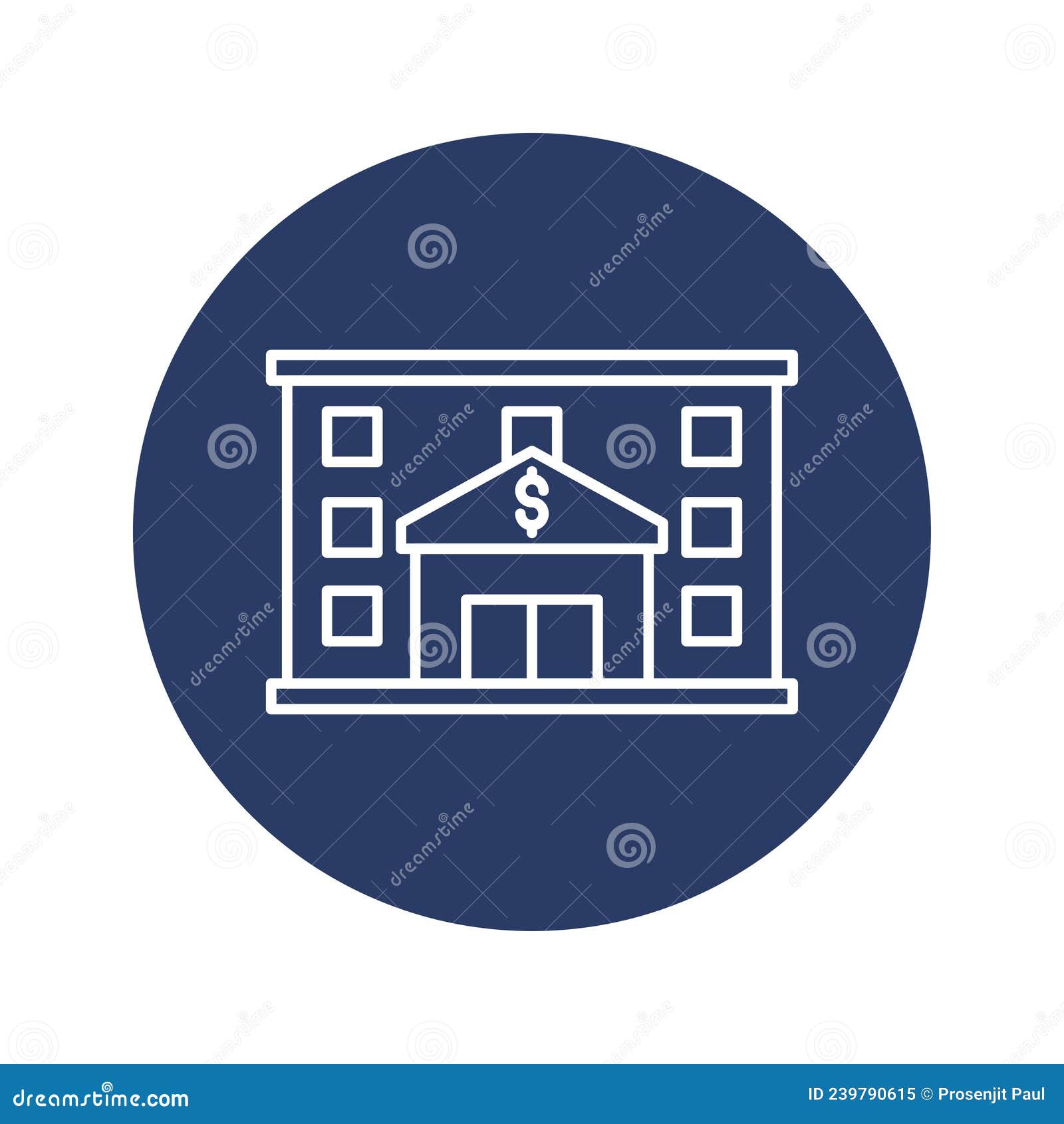 Financial Institution Bank Icon Stock Vector - Illustration of currency ...