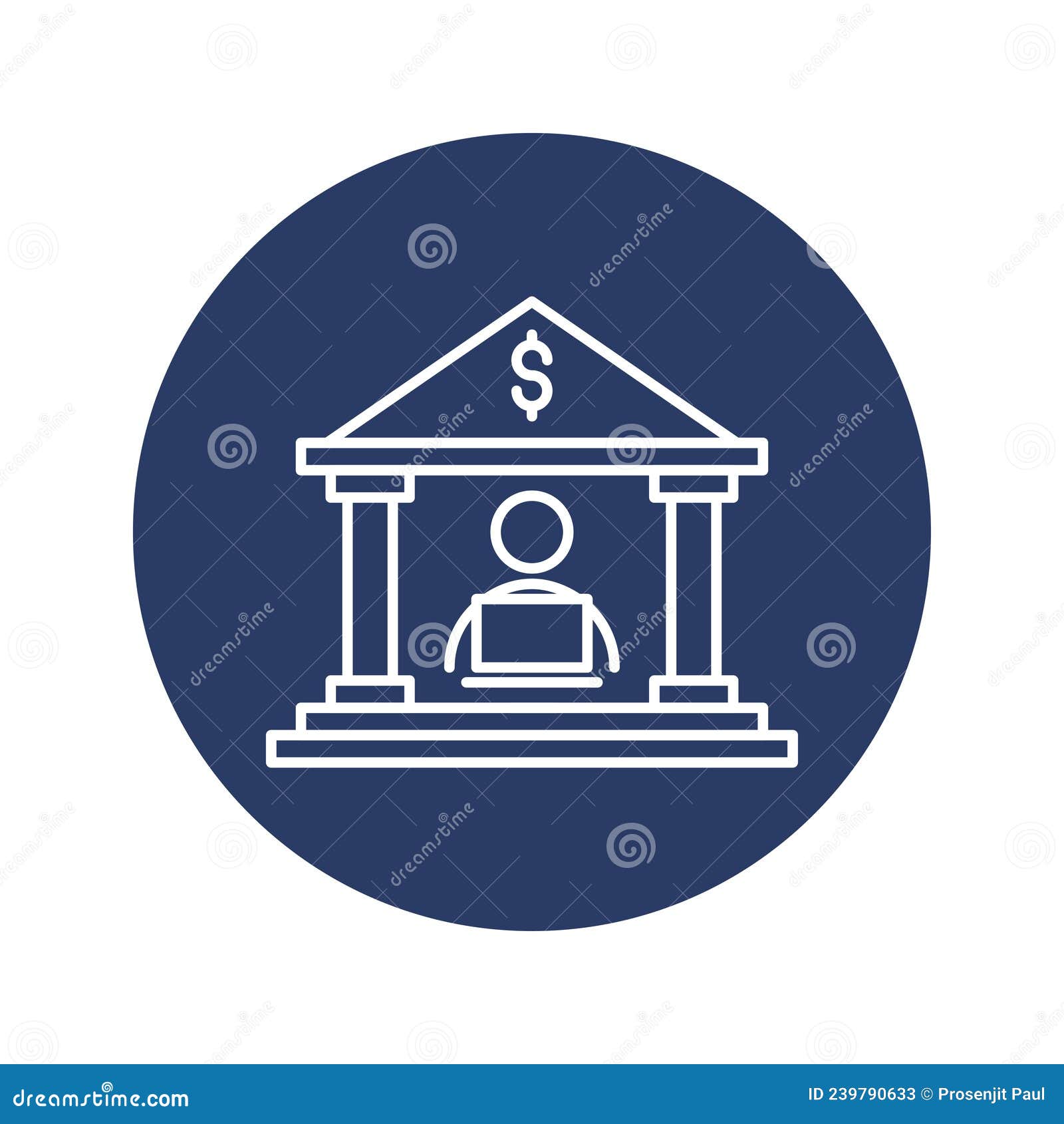 Financial Institution Bank Icon Stock Vector - Illustration of money ...