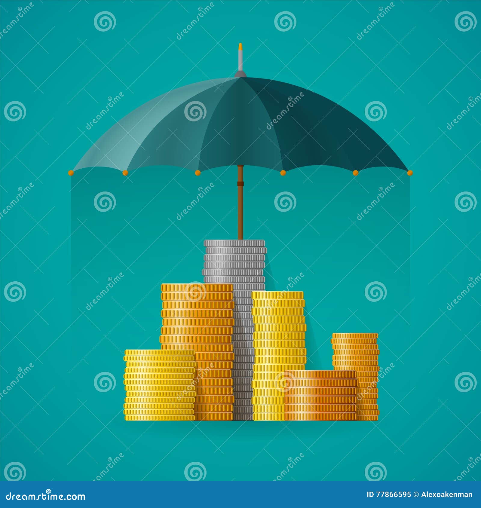 Financial Insurance Vector Concept in Flat Style Stock Vector ...