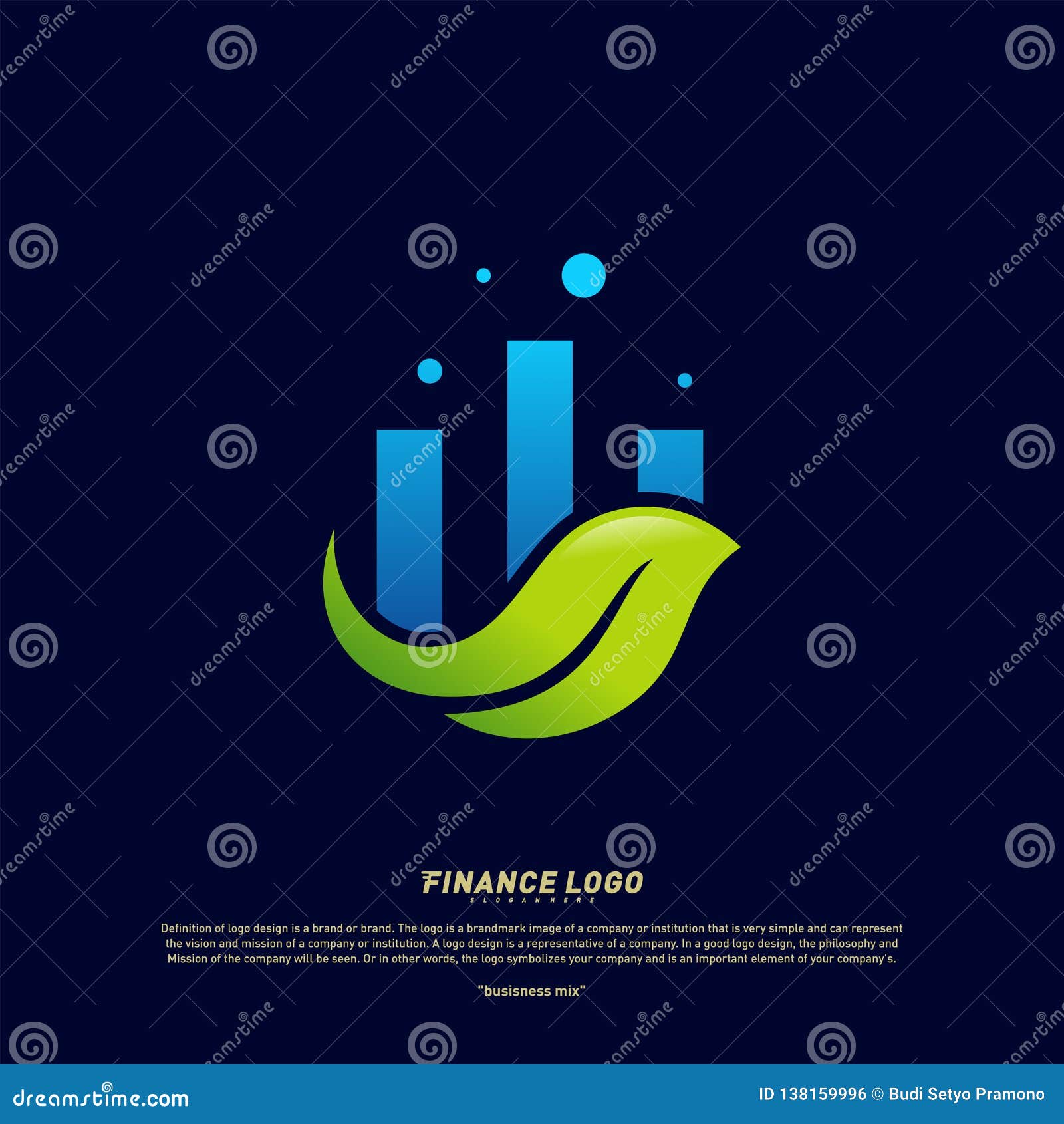 Financial with Leaf Logo Design Concept. Green Finance Logo Template ...