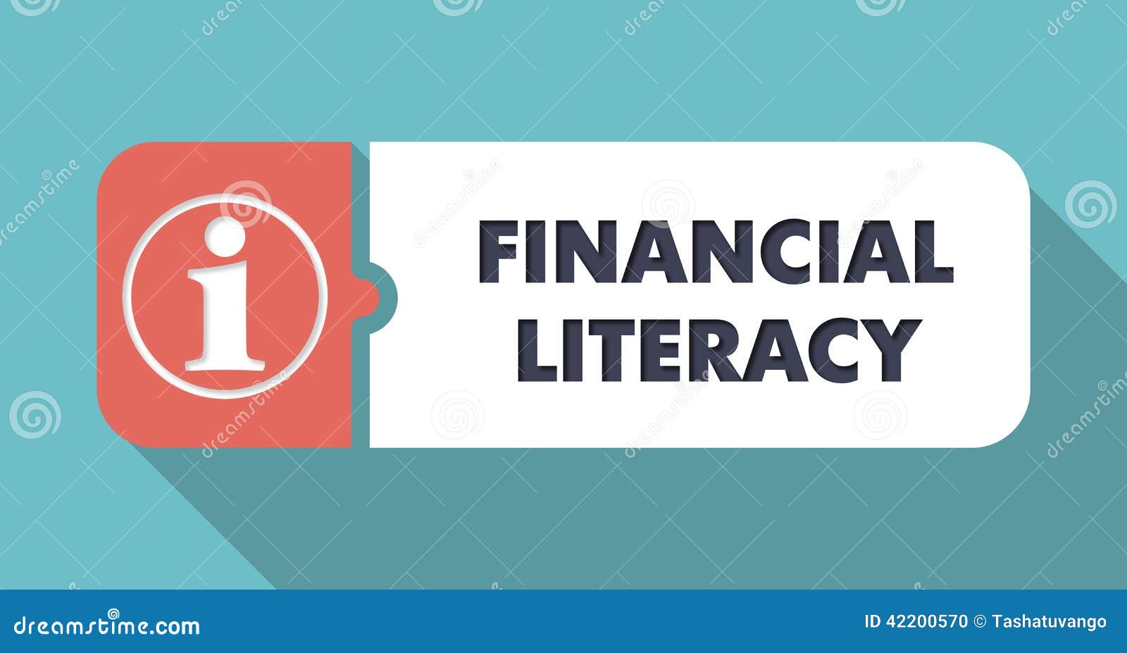 Financial Literacy Concept in Flat Design. Stock Illustration ...