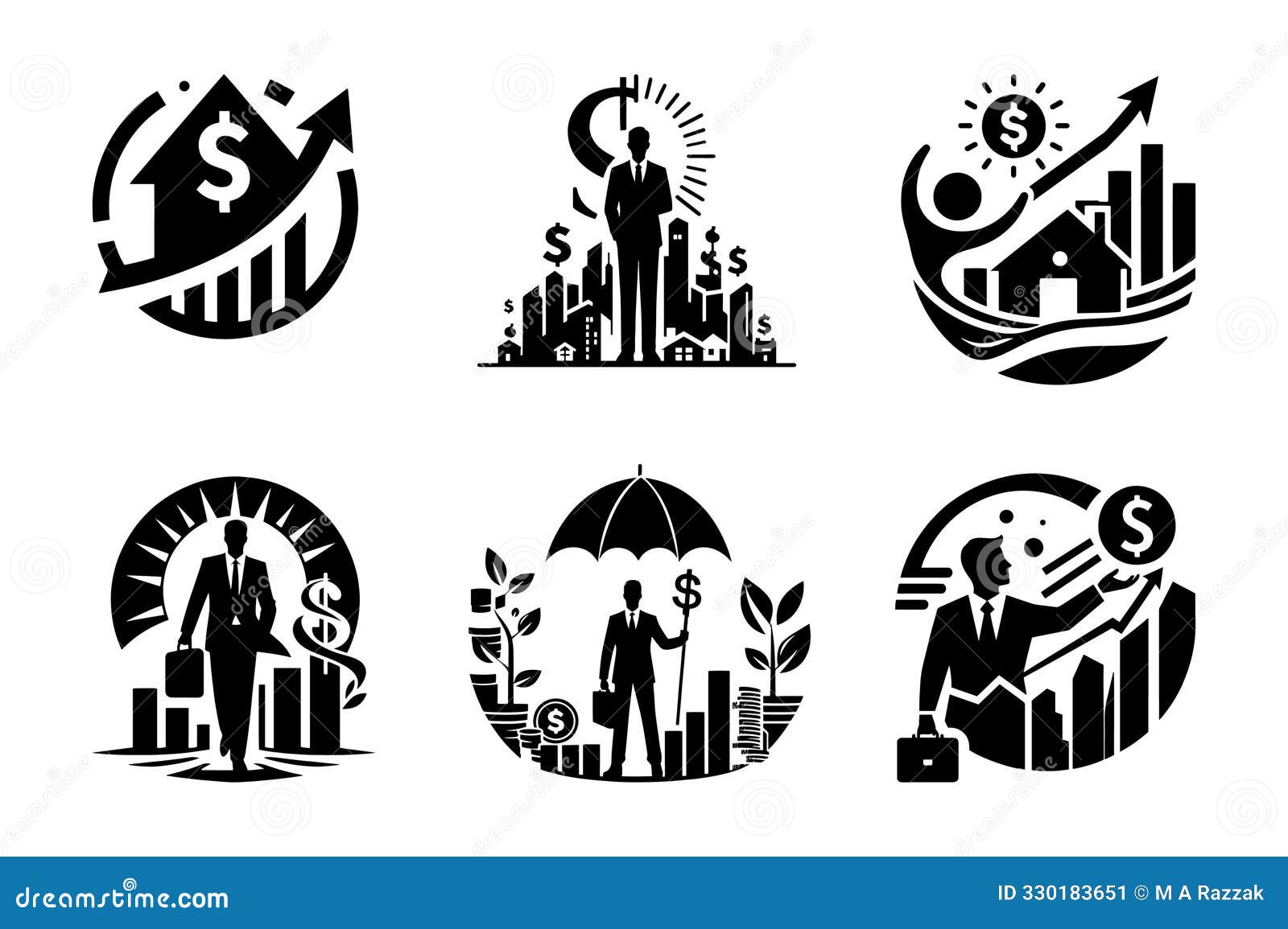 Financial Logo or Abstract Design with Illustration Stock Vector ...