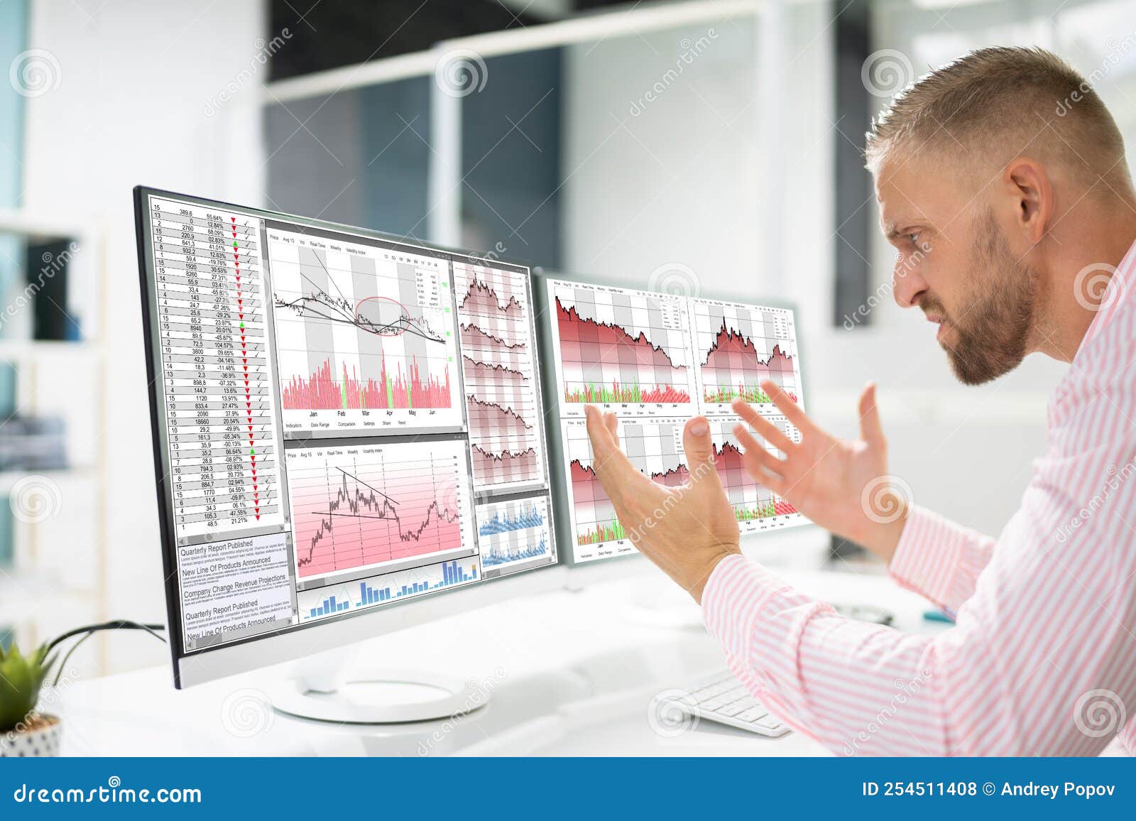 Financial Loss Data. Businessman with Stock Loss Stock Photo - Image of ...