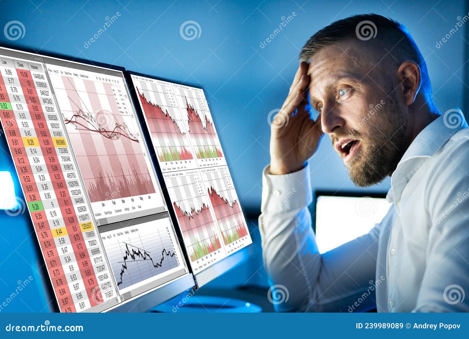 Financial Loss Data. Businessman with Stock Loss Stock Image - Image of ...